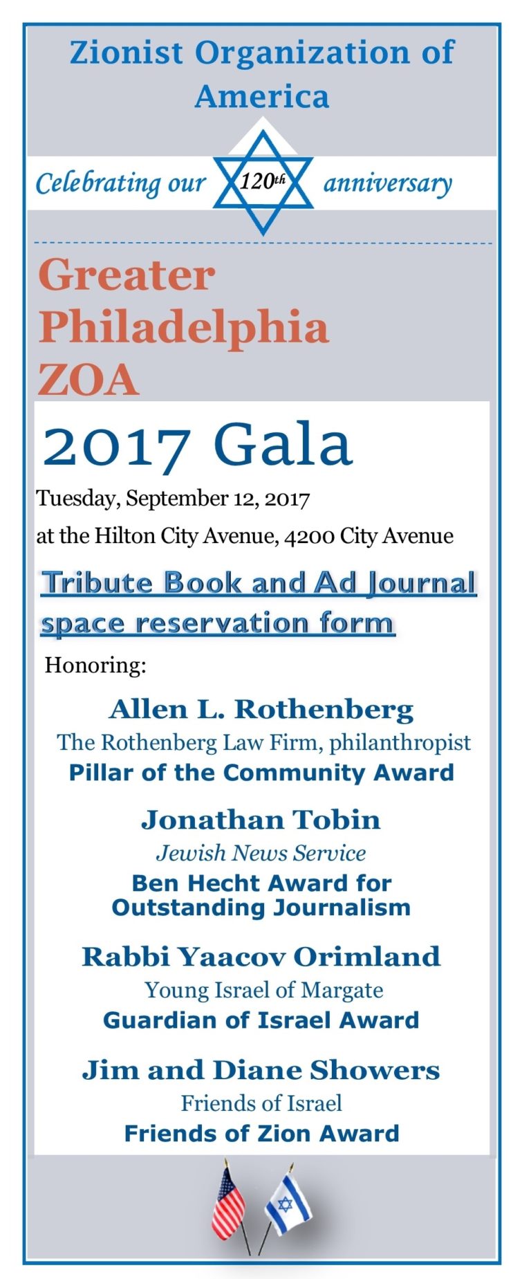 Now taking ads and congratulatory notices for our Gala Ad Journal ...